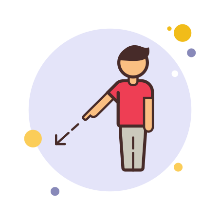 Person Pointing icon in Bubbles Style