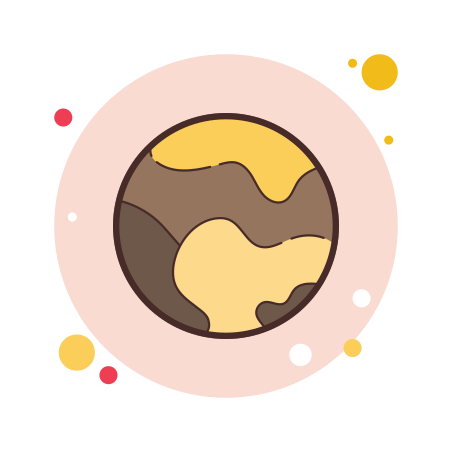 Pluto Dwarf Planet icon in Bubbles Style