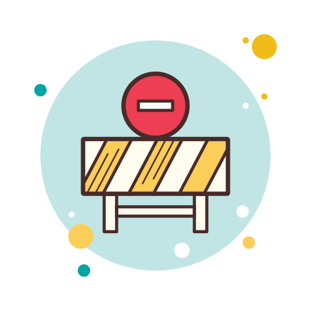 Road Closure icon in Bubbles Style