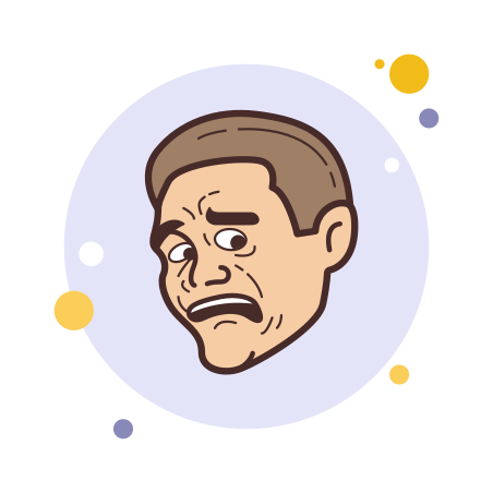 Scared Face Meme icon in Bubbles Style
