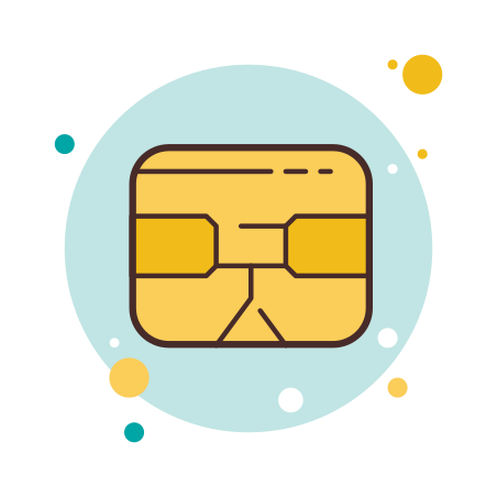 Chip Card icon in Bubbles Style