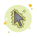 Electrified Cursor icon in Bubbles Style