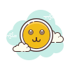 Uwu Emoji icon in Cloud Style