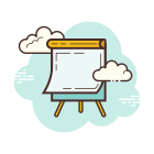 Flip Chart icon in Cloud Style
