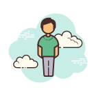 Standing Man icon in Cloud Style