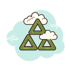 Three Triangles icon in Cloud Style