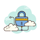 Secured Network icon in Cloud Style