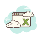 Window Excel icon in Cloud Style