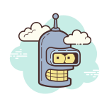Futurama Bender icon in Cloud Style