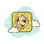 Snapchat Mickey Mouse icon in Cloud Style