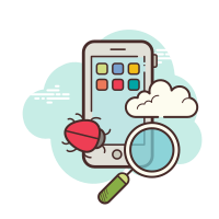 Icône Smartphone Bug dans le style Plumpy