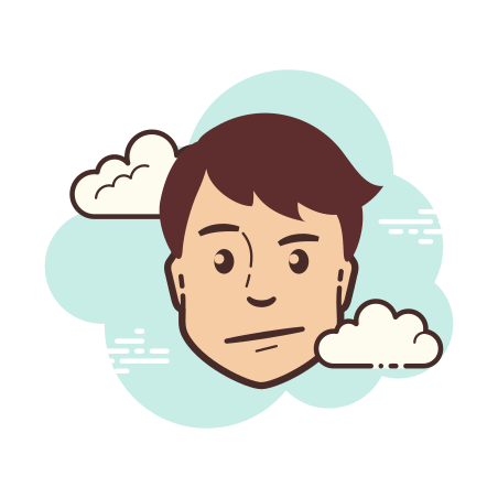Concerned Face icon in Cloud Style