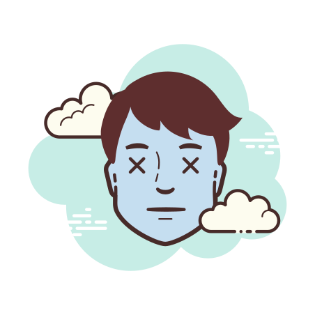 Dead Face icon in Cloud Style