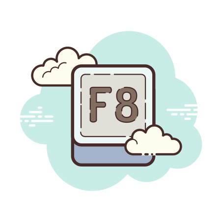 F8 Key icon in Cloud Style