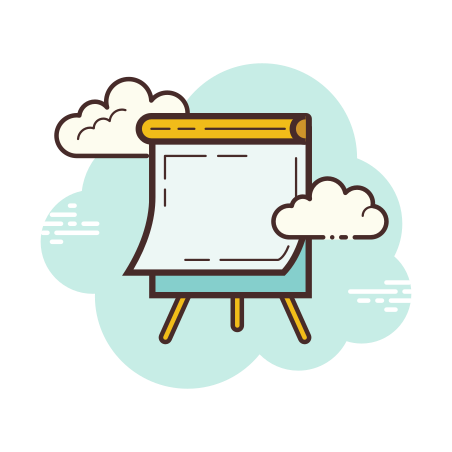 Flip Chart icon in Cloud Style