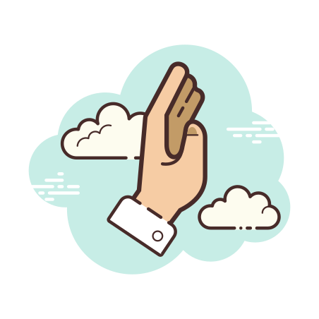 Hand Side View icon in Cloud Style