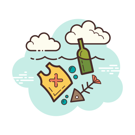Marine Pollution icon in Cloud Style
