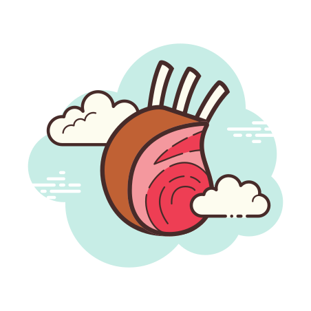 Rack of Lamb icon in Cloud Style