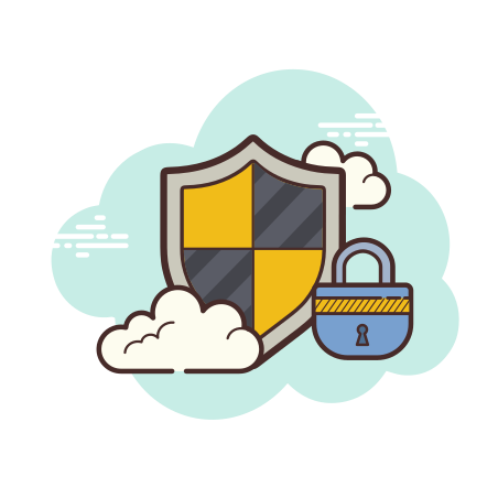 Security Lock Yellow icon in Cloud Style