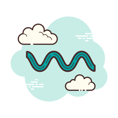 Wavy Line icon in Cloud Style