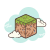 Minecraft Grass Cube icon in Cloud Style