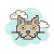 Pixel Cat icon in Cloud Style