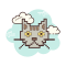 Pixel Cat icon in Cloud Style