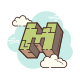 Icône Logo Minecraft dans le style Cloud