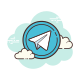Telegram App icon in Cloud Style