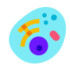 Eukaryotic Cells icon in Color Glass Style