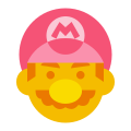 Super Mario icon in Color Glass Style