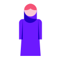 Womans Emirati Clothes icon in Color Glass Style