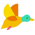 Flying Duck icon in Color Glass Style