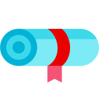 Graduation Scroll icon in Color Glass Style