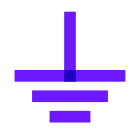 Ground Symbol icon in Color Glass Style
