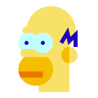 Homer Simpson icon in Color Glass Style
