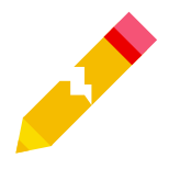 Broken Pencil icon in Color Glass Style