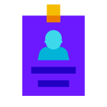 Name Tag icon in Color Glass Style