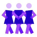 Greek folk dance icon in Color Glass Style