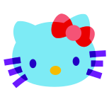 Hello Kitty icon in Color Glass Style