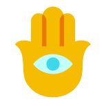 Jain Symbol icon in Color Glass Style