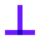 Perpendicular Symbol icon in Color Glass Style