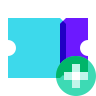 New Ticket icon in Cute Outline Style
