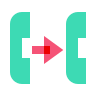 Call Transfer icon in Cute Outline Style