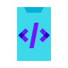 Code icon in Cute Outline Style
