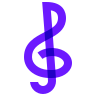 Treble Clef icon in Ice Cream Style