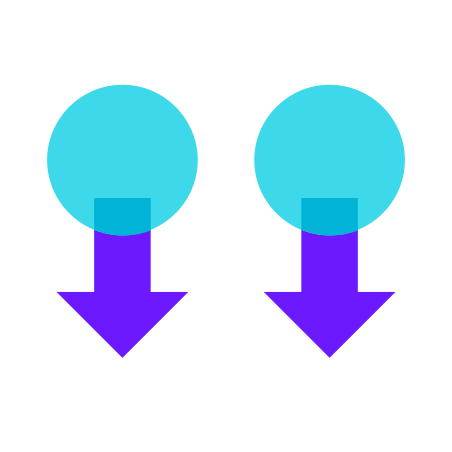 Two Finger Swipe Down icon in Color Glass Style