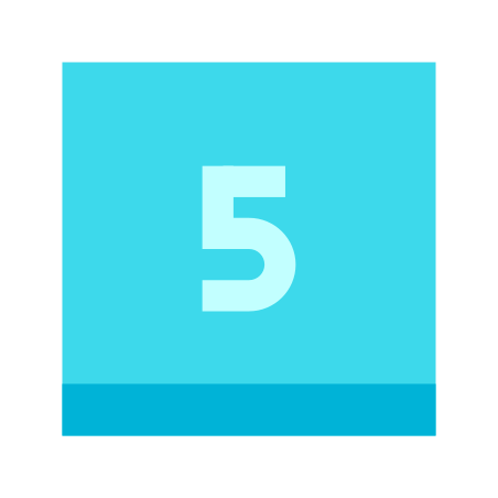 5 Key icon in Color Glass Style