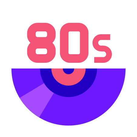 80s Music icon in Color Glass Style