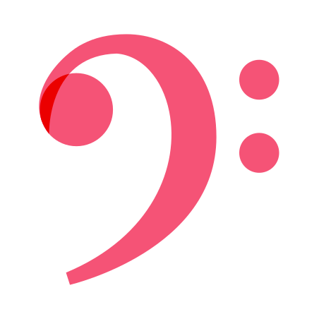 Bass Clef icon in Color Glass Style